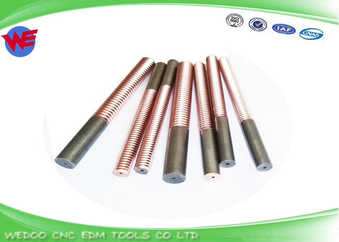Custom Length EDM Threading Electrodes M6 Copper With 1 Mm Dia Hole